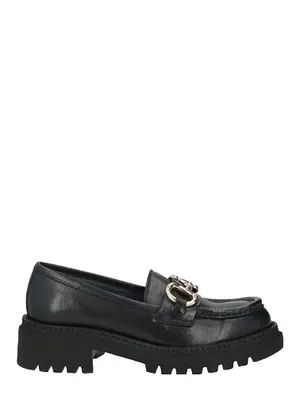 CALPIERRE Embellished Leather Loafers - Black