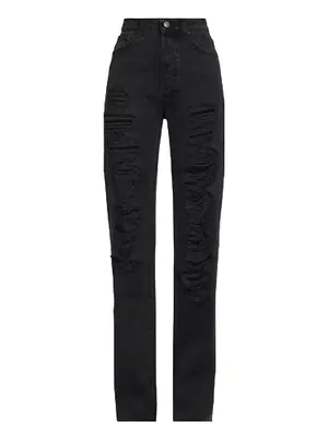 VICOLO Flared Jeans With Distressed Detail - Black