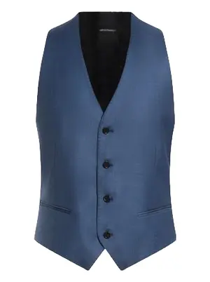 Emporio Armani Tailored Virgin Wool Vest - Blue