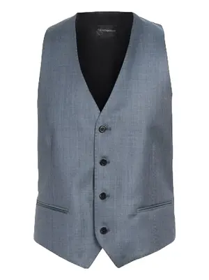 Emporio Armani Tailored Virgin Wool Vest - Navy