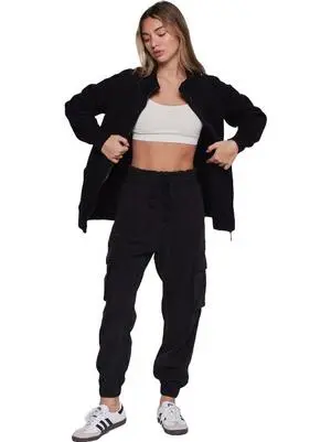 REBODY Rebody Active Effortless Fleece Oversized Jacket Black