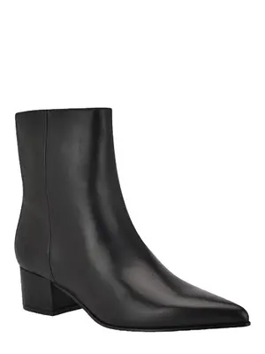 Nine West Nine West Maribu Pointed Toe Bootie Black Leather
