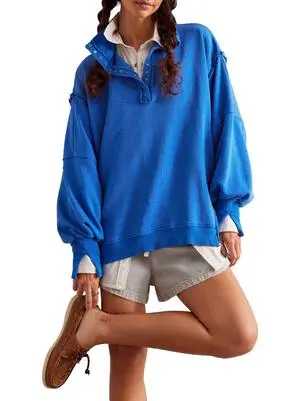 Free People Oversized Henley Top Lake Victoria