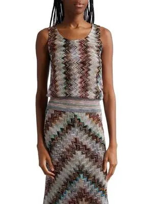 MISSONI Missoni Metallic Zigzag Sweater Tank