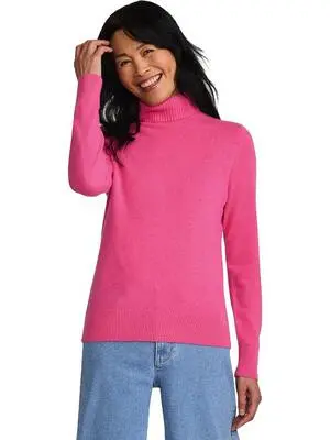LANDS' END Lands' End Cashmere Turtleneck Sweater Apple Blossom