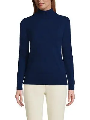 LANDS' END Lands' End Cashmere Turtleneck Sweater Deep Sea Navy