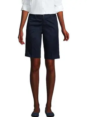 LANDS' END Plain Front Blend Chino Shorts - Classic Navy