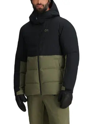 OUTDOOR RESEARCH Outdoor Research Snowcrew 700 Fill Power Down Hooded Jacket Black/ranger Green