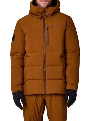 OUTDOOR RESEARCH Outdoor Research Snowcrew 700 Fill Power Down Hooded Jacket Pecan