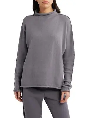 Frank & Eileen Frank & Eileen Monterey Stripe Cotton Funnel Neck Sweater Elephant