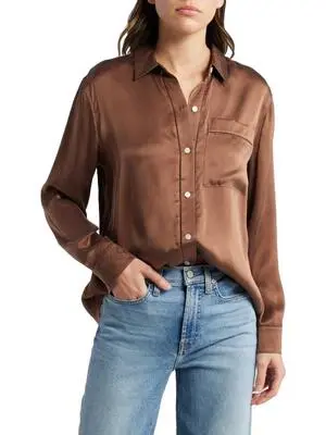 RAILS Oak Satin Shirt