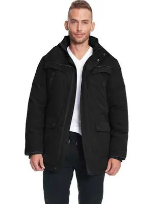 ALPINE NORTH Vegan Down Winter Parka With Removable Hood - Black