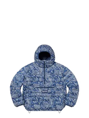 Supreme Micro Down Half Zip Hooded Pullover - Blue