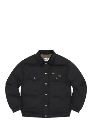 Supreme X Schott Canvas Down Trucker Jacket - Black