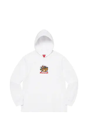 Supreme Dragon Hooded Long-sleeve Top - White