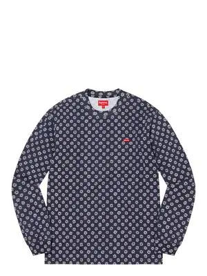 Supreme Small Box Long-sleeve Tee 'flowers - Blue