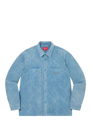 Supreme Quilted Corduroy Shirt 'slate - Blue