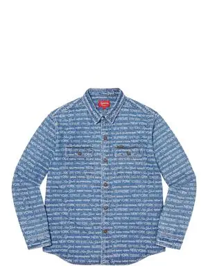 Supreme Multi Type Jacquard Denim Shirt - Blue