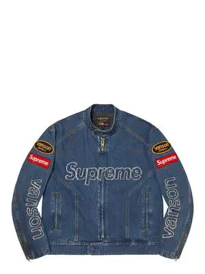 Supreme X Vanson Leathers X Cordura Denim Jacket - Blue
