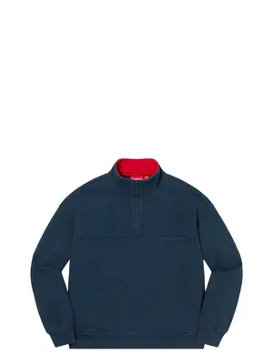 Supreme Washed Half Zip Pullover - Blue