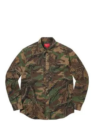 Supreme Branch Woodland Camo Snap Work Shirt - Multicolor