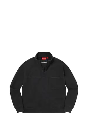 Supreme Washed Half Zip Pullover - Black