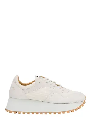 COMME DES GARCONS COMME DES GARCONS X SPALWART Suede Platform Runner Sneakers - White