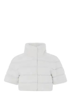 Gorski Reversible Shearling Lamb Bolero - White/white