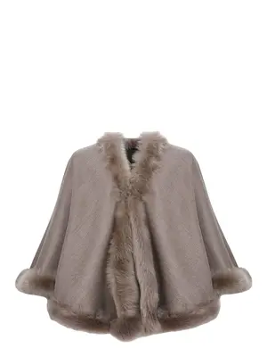 GORSKI Gorski Wool And Cashmere Cape With Shearling Trim