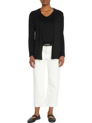 Majestic Filatures Soft Touch Open-front Cardigan - Black