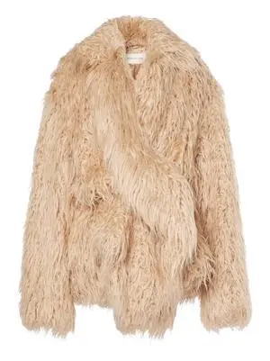 Dries Van Noten Faux Fur Coat - Beige