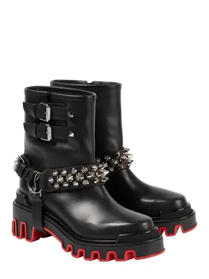 CHRISTIAN LOUBOUTIN Dune Bike Ankle Boots - Black