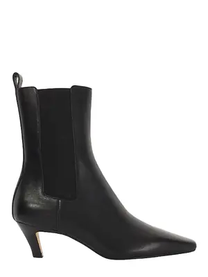 DUNE Odele Heeled Leather Chelsea Ankle Boots - Black Black Leather