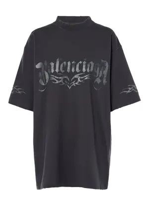 Balenciaga Logo Oversized T-shirt - Black