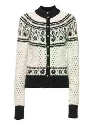 Khaite Khaite Marc Jacquard Cashmere-blend Cardigan Multicoloured