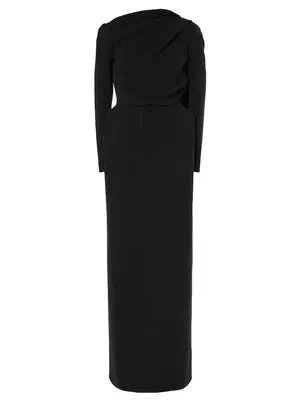 Balenciaga Caped Crêpe Gown - Black