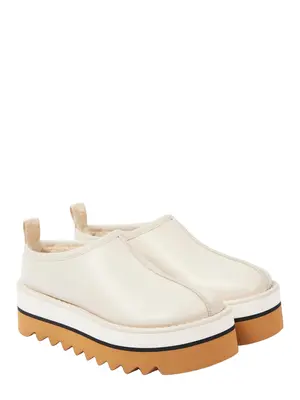 Stella McCartney Sneak-elyse Faux Leather Mules - Beige