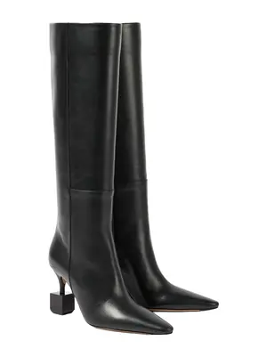 Jacquemus The Bisou Leather Knee-high Boots - Black