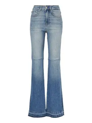 Ag La Croisette High-rise Flared Jeans - Blue