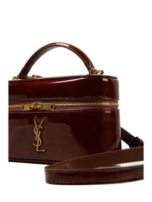 Saint Laurent Patent Leather Vanity Bag - Brown