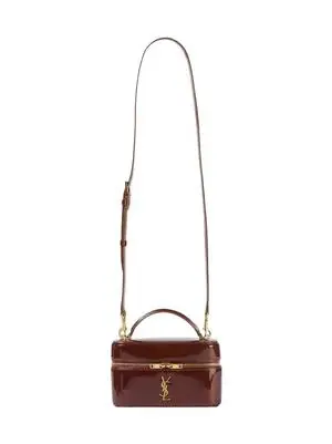 Saint Laurent Patent Leather Vanity Bag - Brown