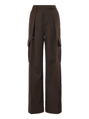 Burberry Wool Cargo Trousers - Brown