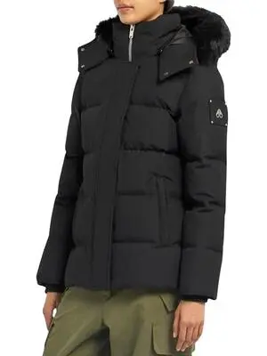 Moose Knuckles Cloud 3q Shearling Puffer Jacket - Black