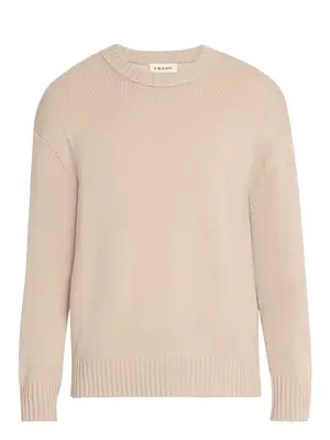 FRAME FRAME Wool-Cashmere Crew Neck Sweater Grey Beige