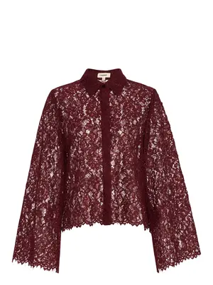 L'Agence Carter Lace Blouse - Dark Wine