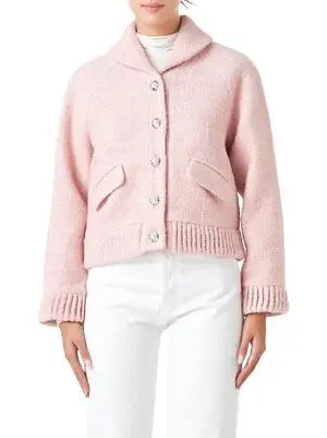 Endless Rose Metallic Tweed Jacket - Blush Pink