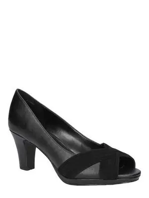 EASY WORKS BY EASY STREET Lavish Peep Toe Pumps - Black