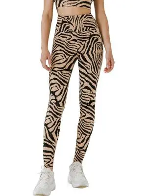 GREY LAB Animal Print High Waist Leggings - Beige/ Black