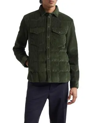 Moncler Gelt Quilted Corduroy Down Shirt Jacket Thyme