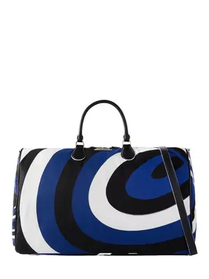Emilio Pucci PUCCI Striped Printed Shell Weekend Bag Blue